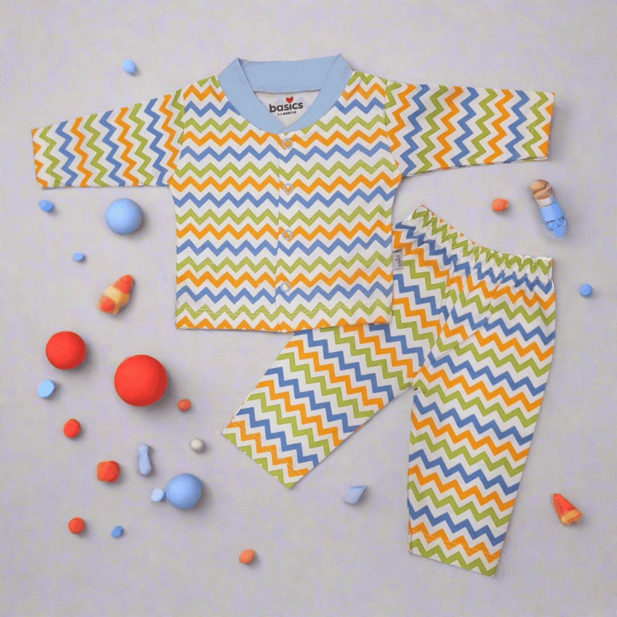 Basics Baby Night Suit -NB to 6Years ZigZag 14990 – Infantino