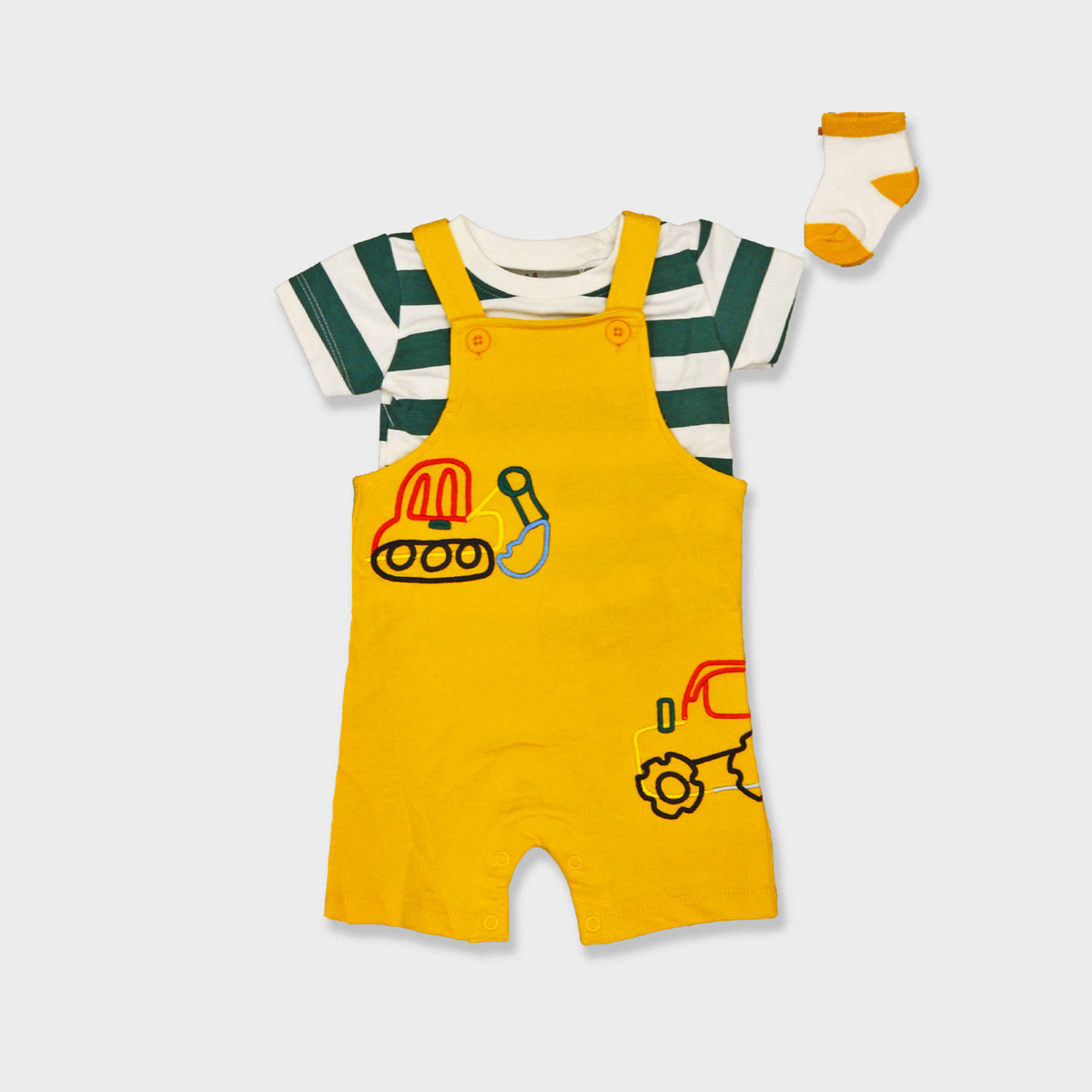 Baby Dangri Suit Set with T-Shirt & Socks – Infantino